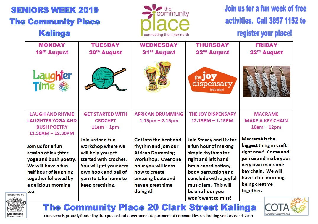 Seniors Week 2019 - The Community Place